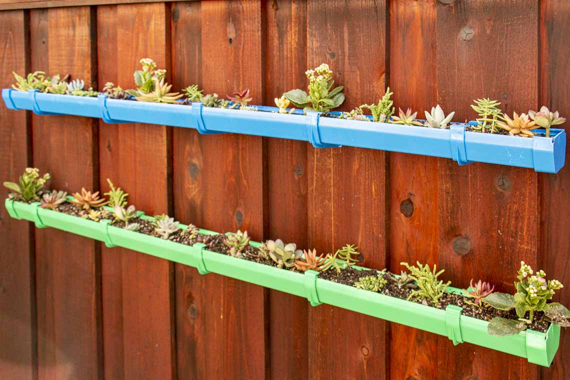 How to Make a Bold and Beautiful Rain Gutter Garden • IkornCrafts